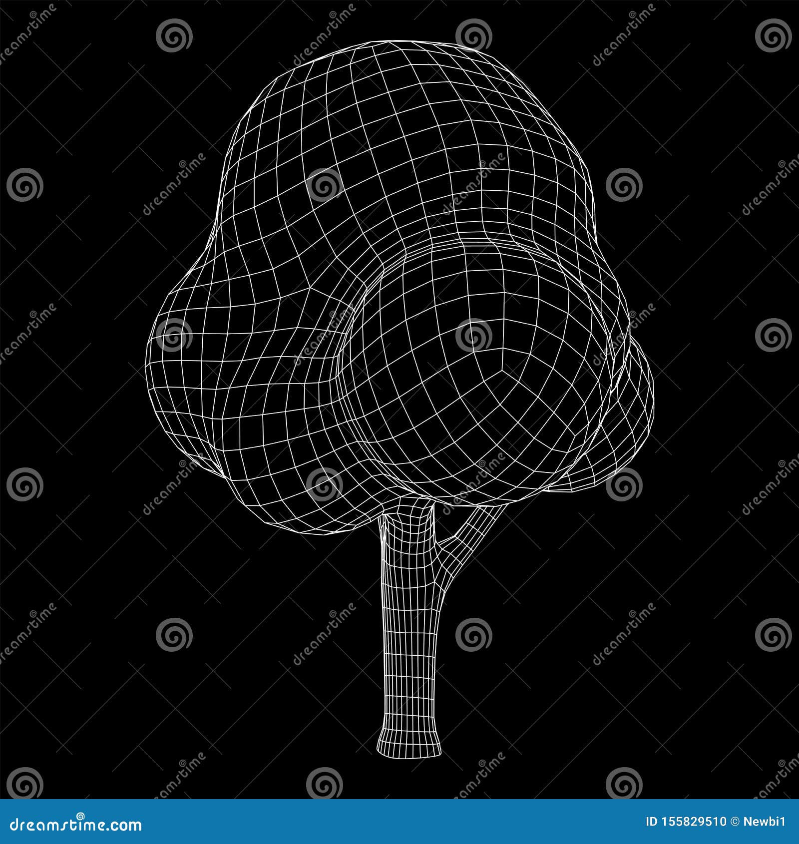 Mesh Image of Tree. Low Poly Background Stock Vector - Illustration of ...