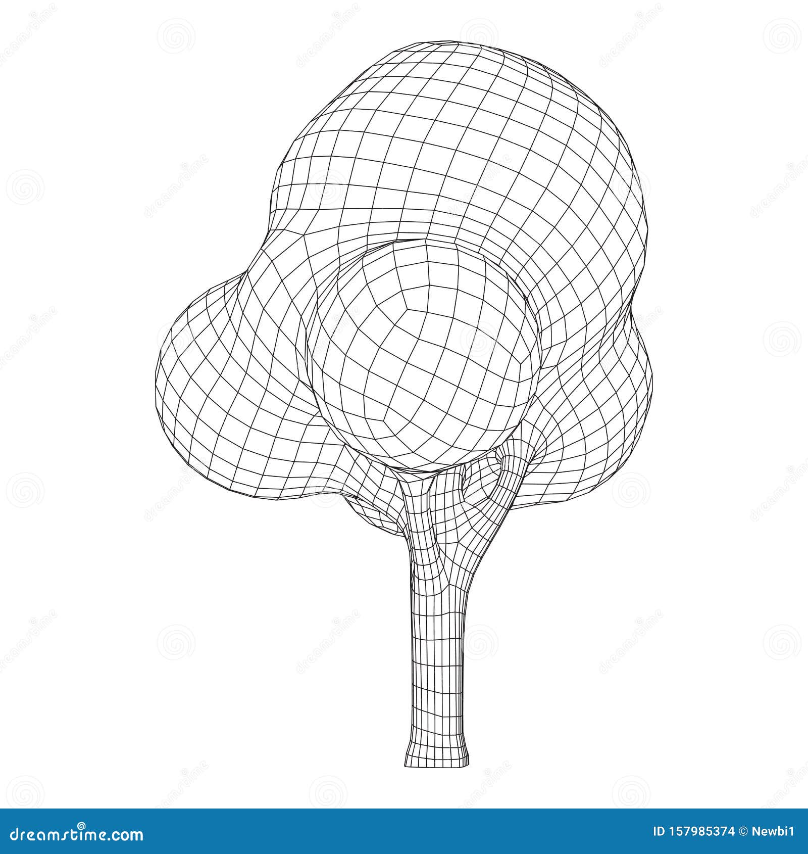Mesh Image of Tree. Low Poly Background Stock Vector - Illustration of ...