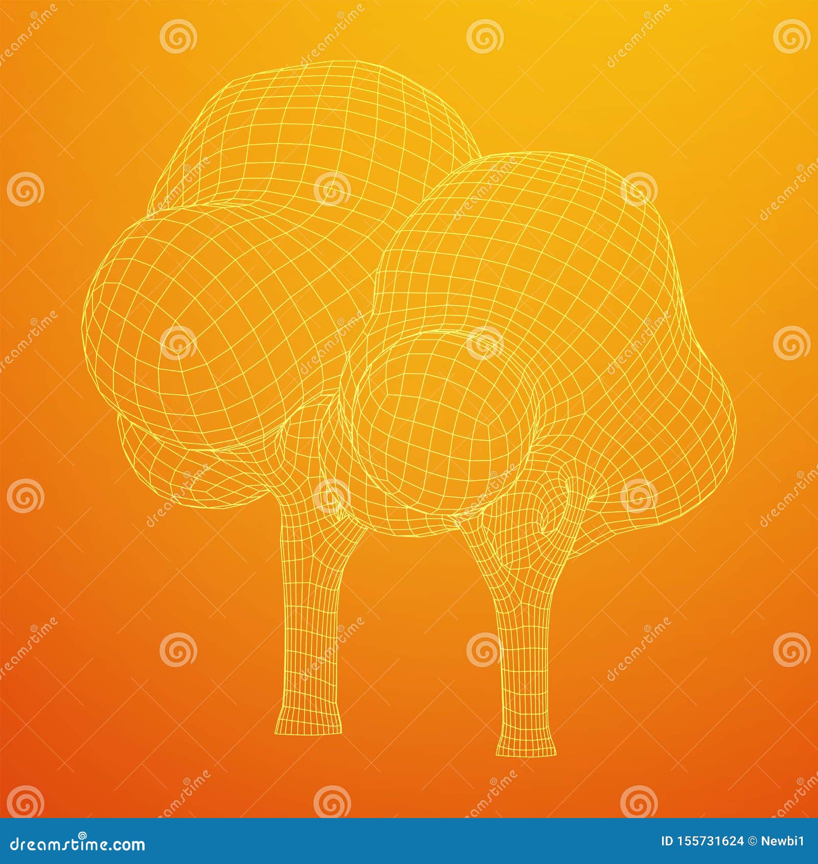 Mesh Image of Trees. Low Poly Background Stock Vector - Illustration of ...