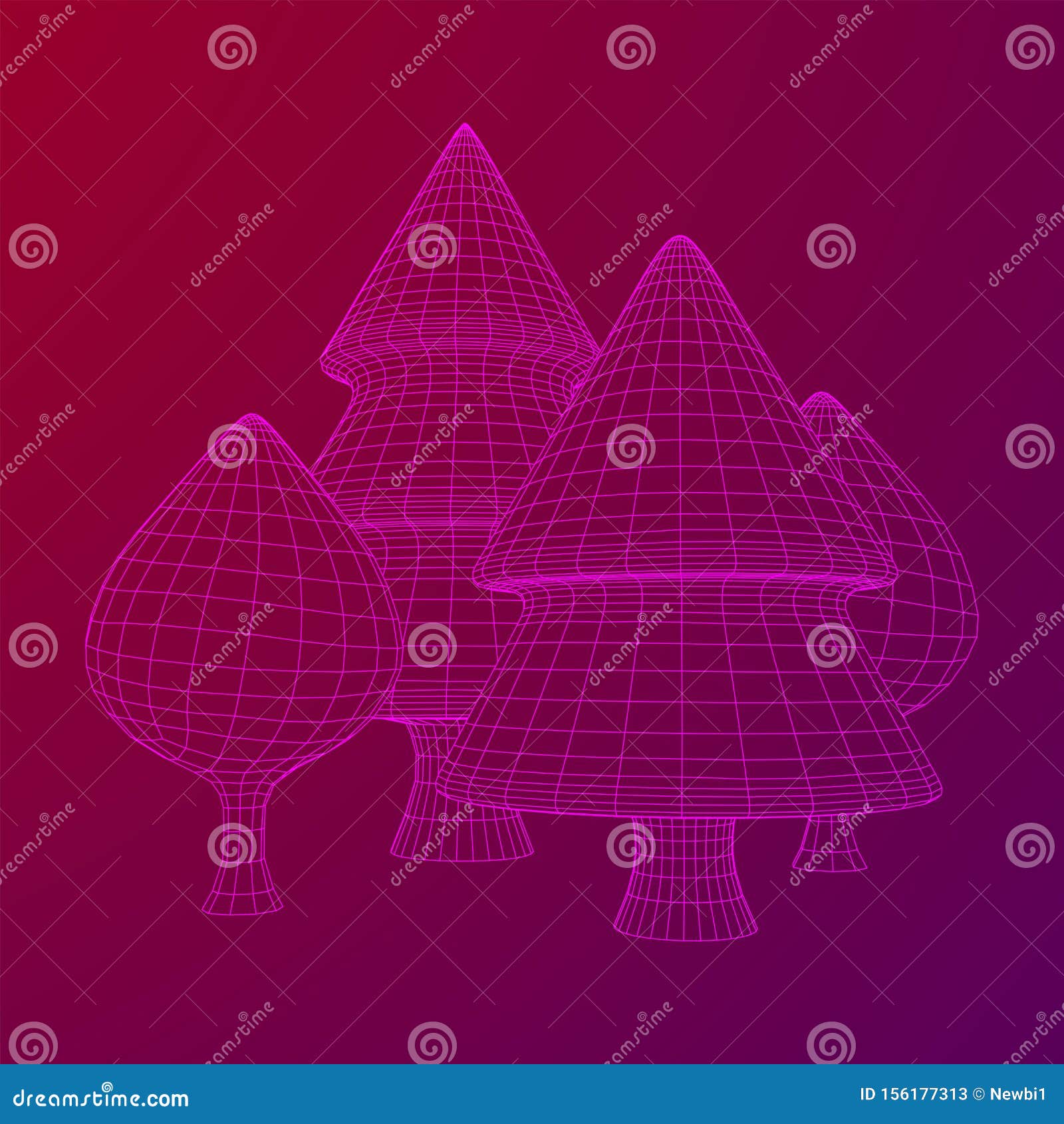 Mesh Image of Trees. Low Poly Background Stock Vector - Illustration of ...