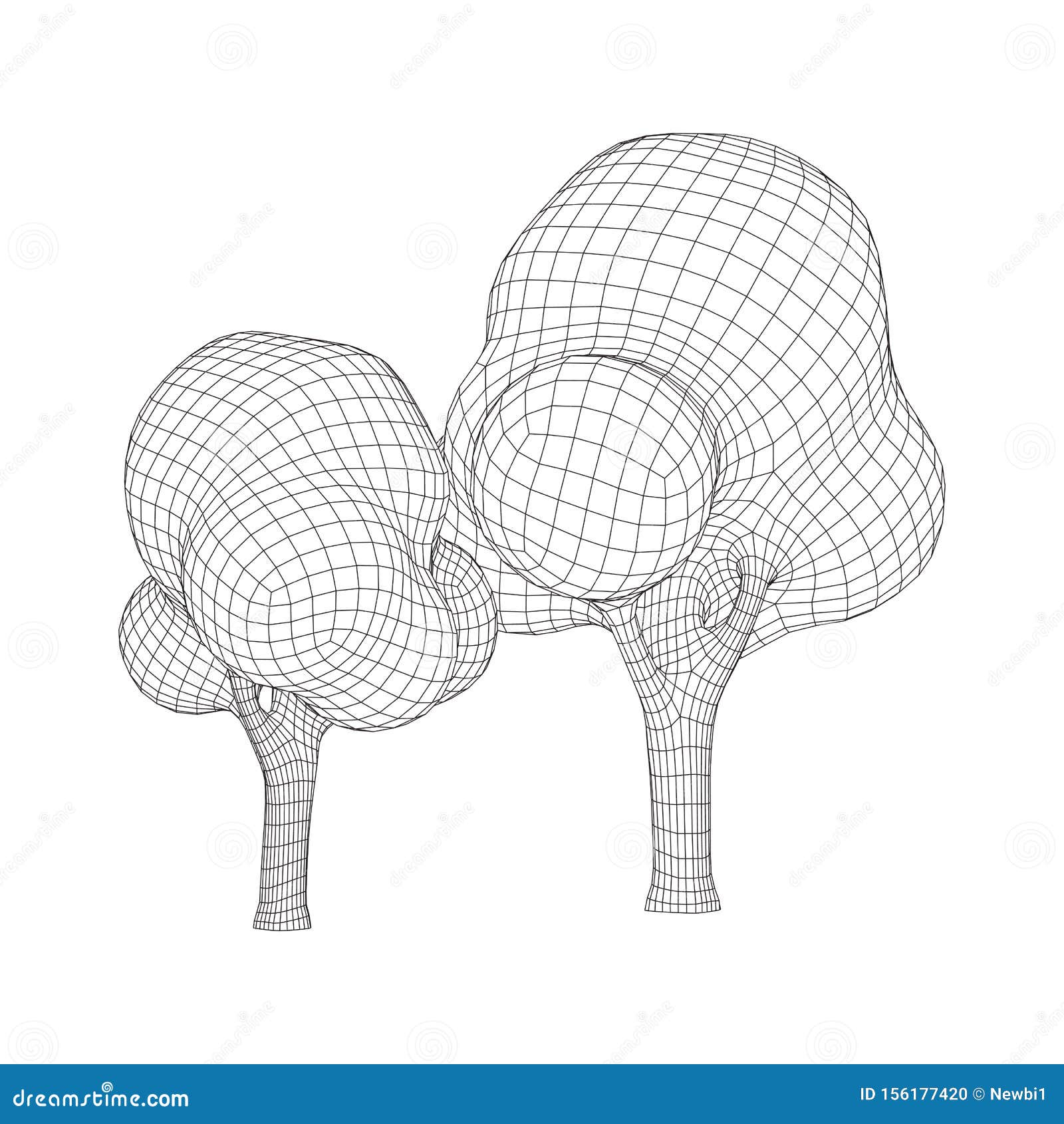 Mesh Image of Trees. Low Poly Background Stock Vector - Illustration of ...