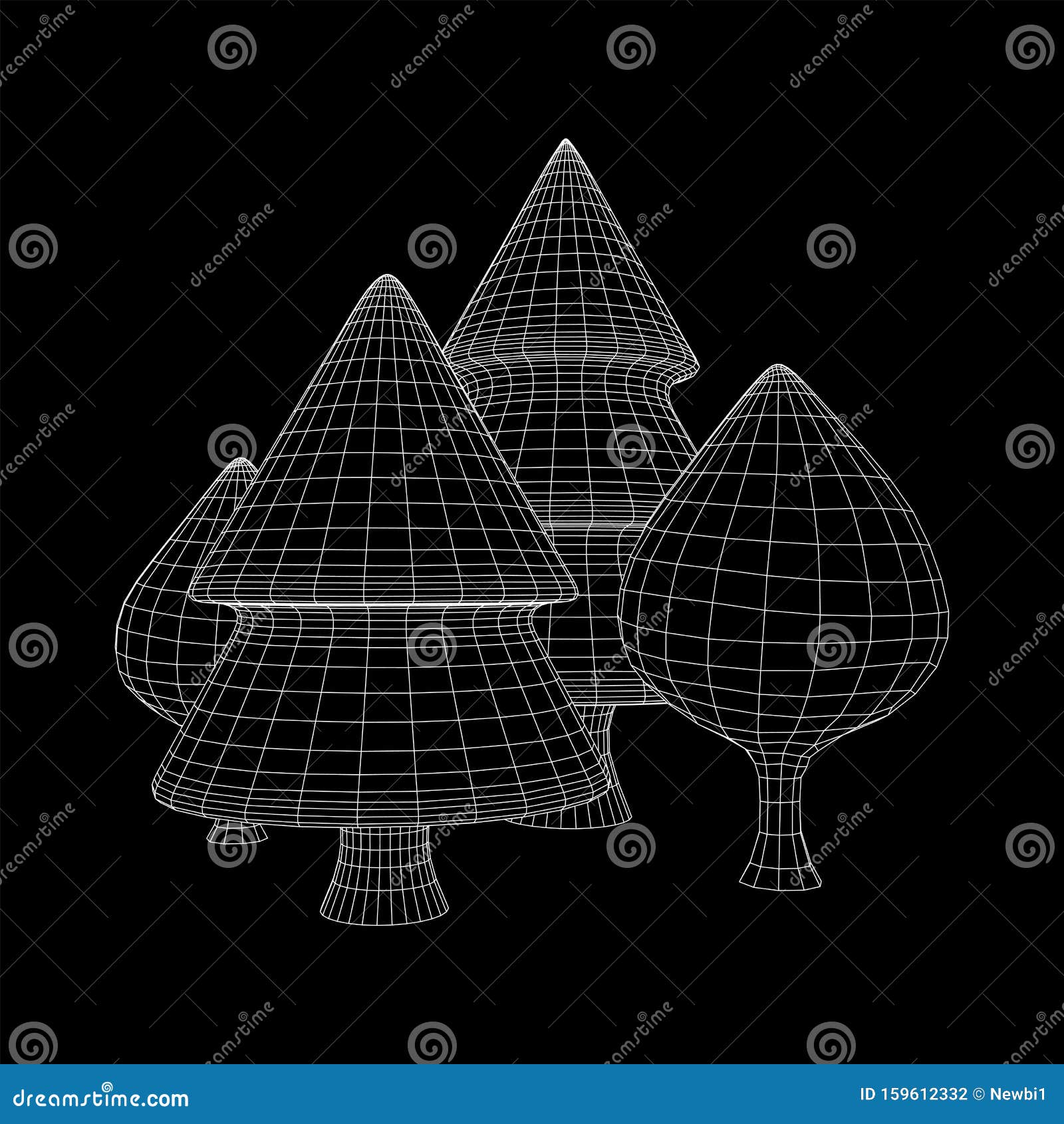 Mesh Image of Trees. Low Poly Background Stock Vector - Illustration of ...