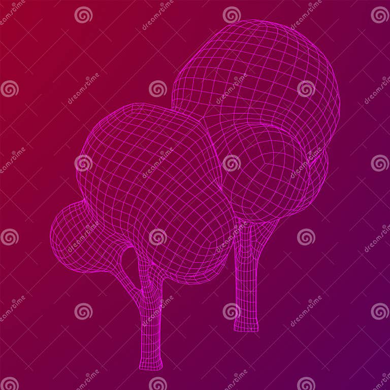 Mesh Image of Trees. Low Poly Background Stock Vector - Illustration of ...