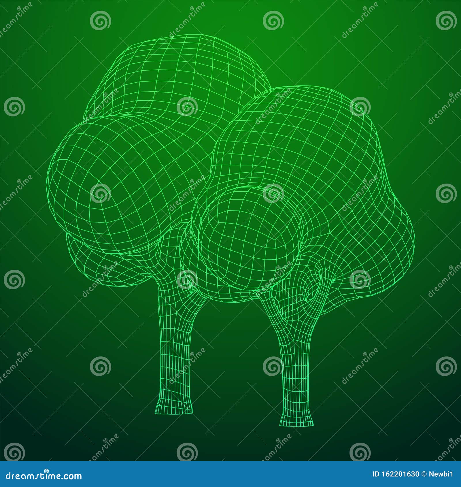 Mesh Image of Trees. Low Poly Background Stock Vector - Illustration of ...