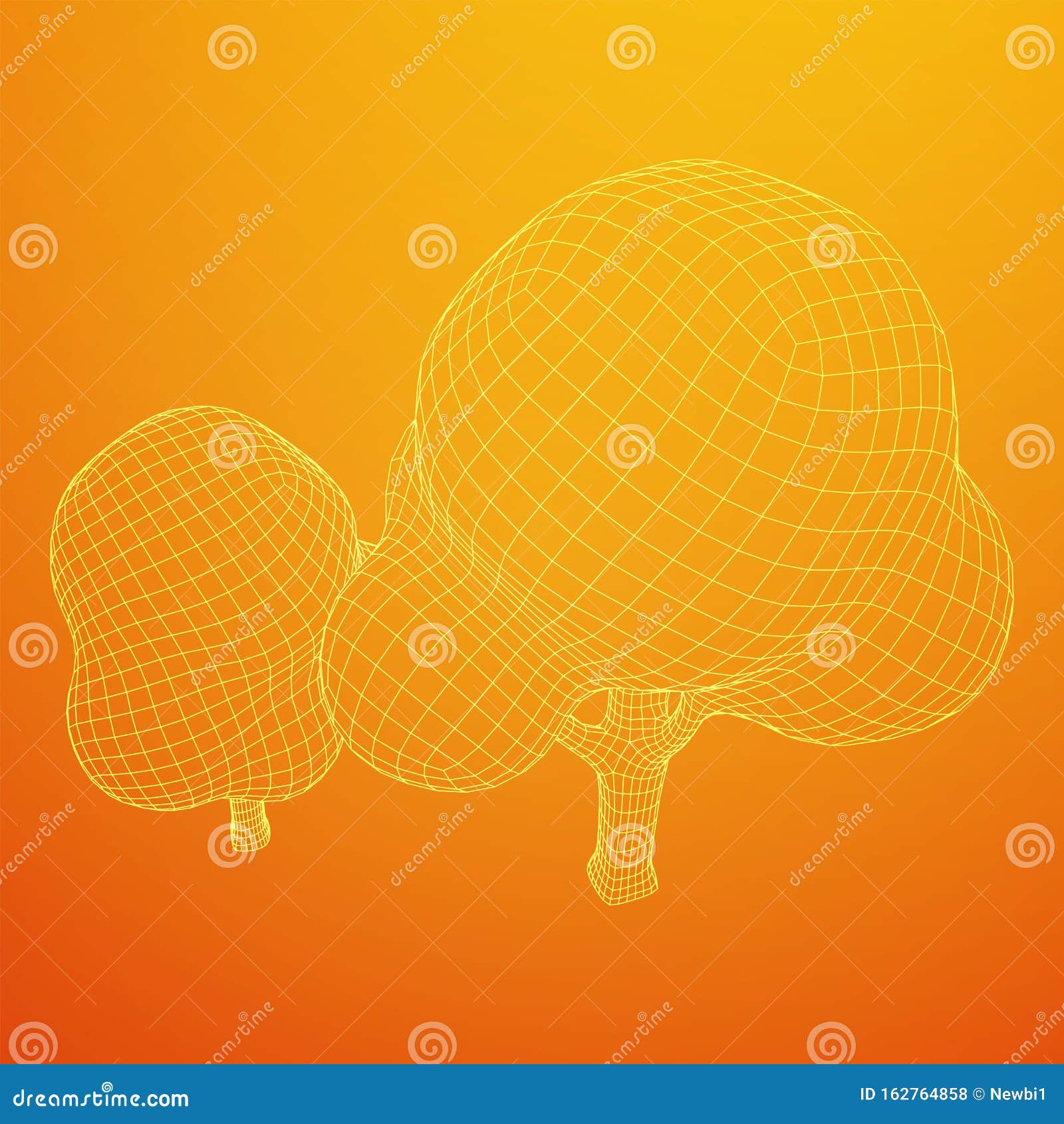 Mesh Image of Trees. Low Poly Background Stock Vector - Illustration of ...