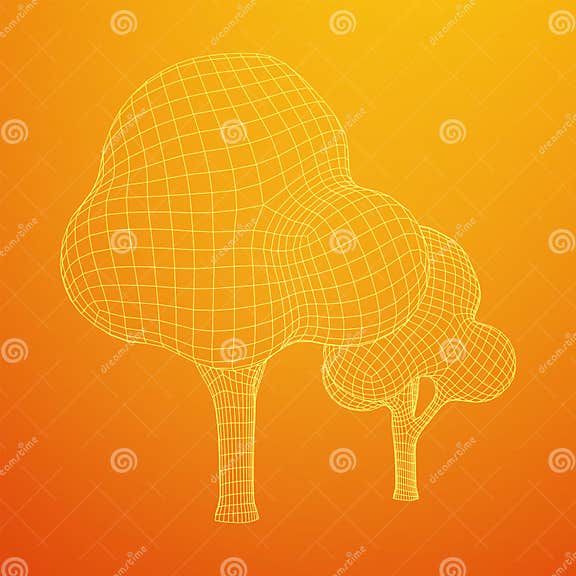 Mesh Image of Trees. Low Poly Background Stock Vector - Illustration of ...