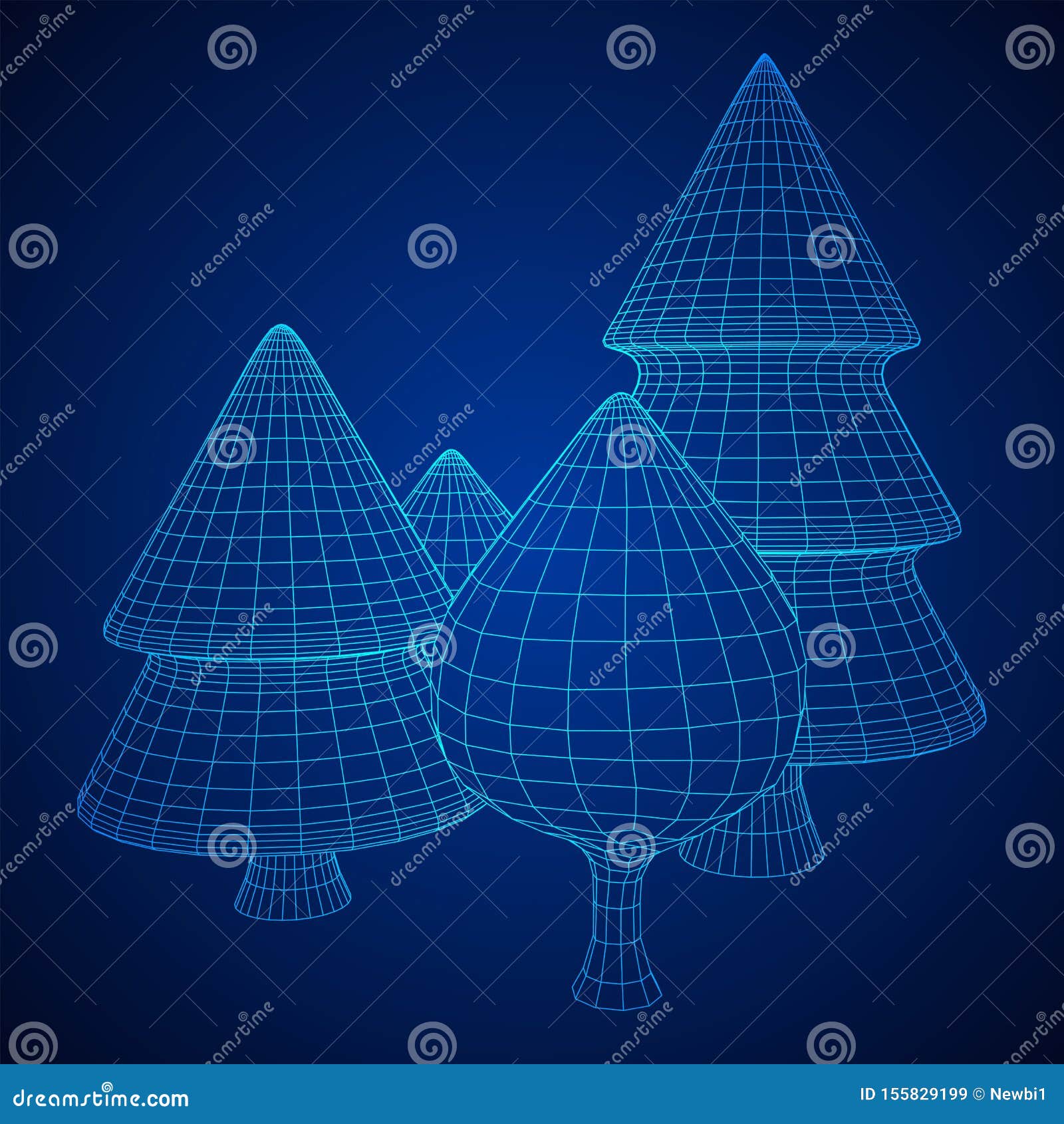 Mesh Image of Trees. Low Poly Background Stock Vector - Illustration of ...