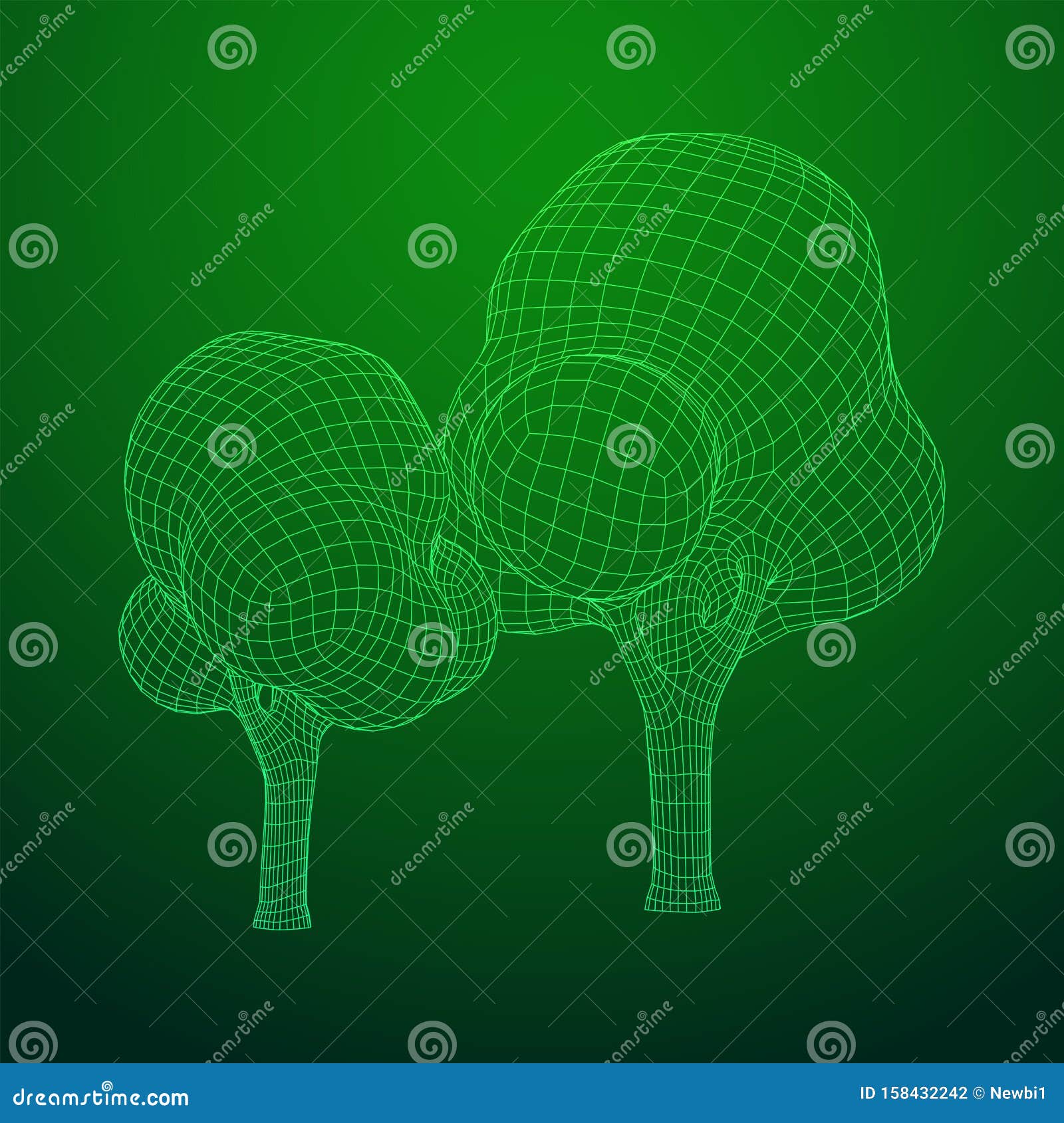Mesh Image of Trees. Low Poly Background Stock Vector - Illustration of ...