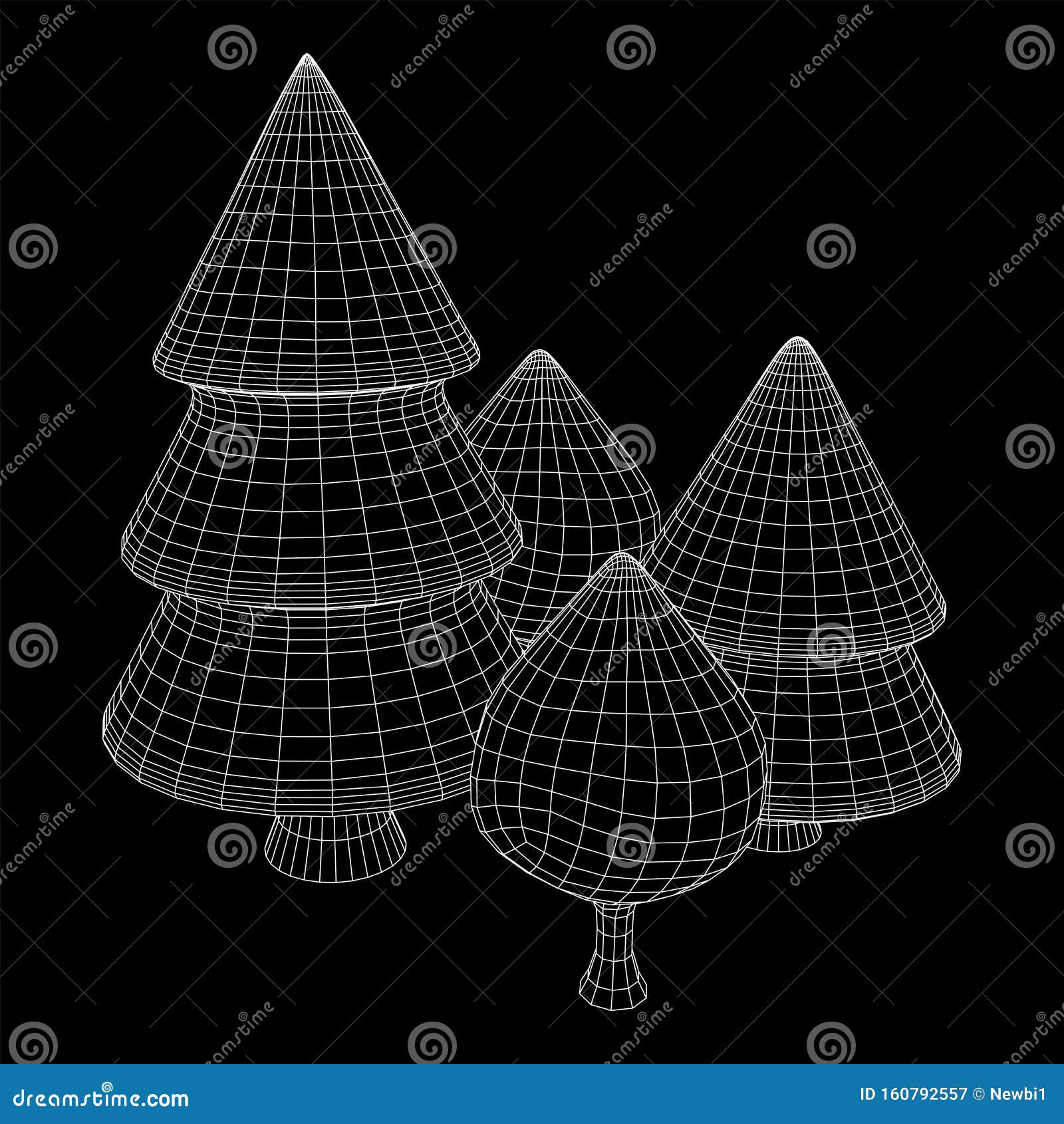 Mesh Image of Trees. Low Poly Background Stock Vector - Illustration of ...