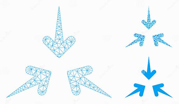 Impact Arrows Vector Mesh Wire Frame Model and Triangle Mosaic Icon ...