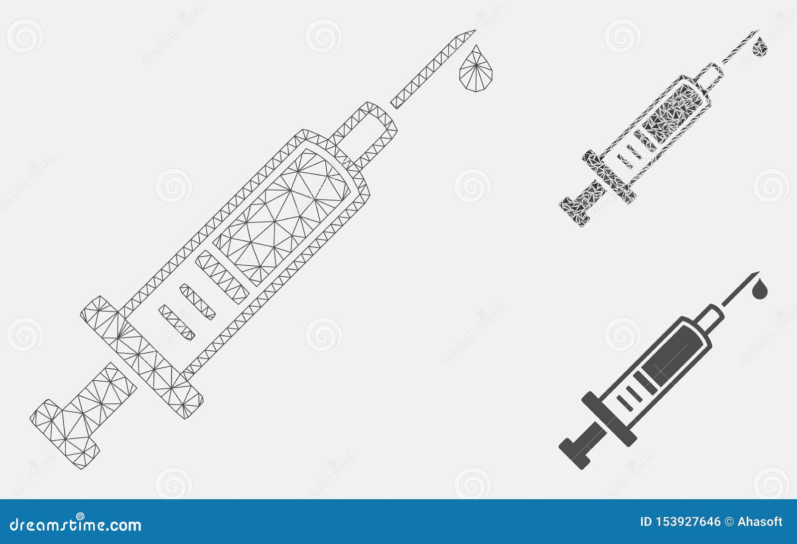 Injection Vector Mesh 2D Model and Triangle Mosaic Icon Stock Vector ...
