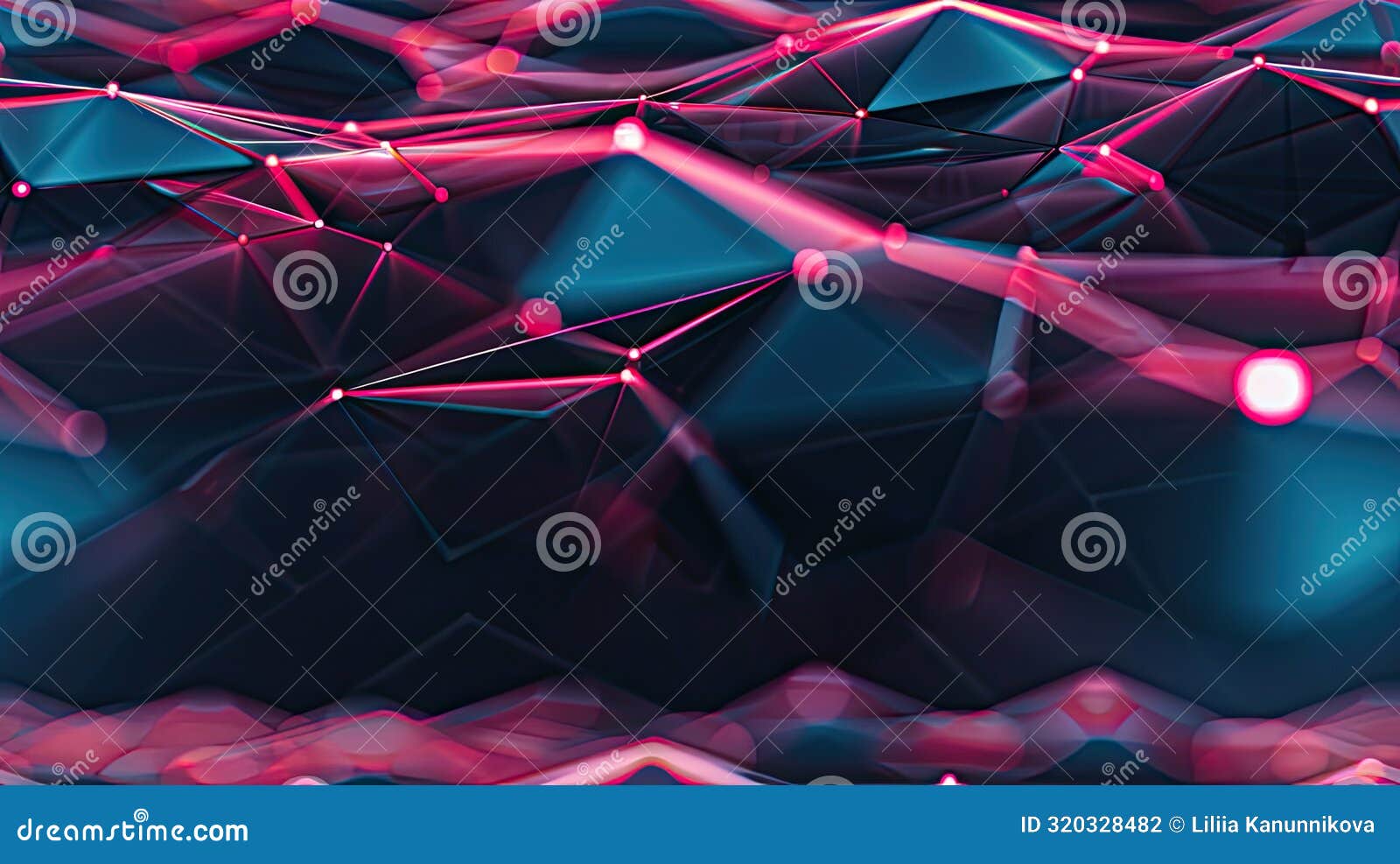 A Mesh of Interconnected Technology Particles and Lines, Illuminated ...