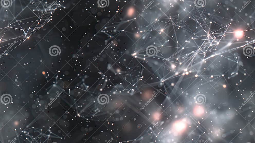 A Mesh of Interconnected Technology Particles and Lines, Illuminated ...