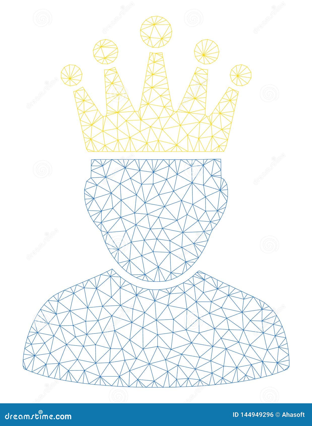 King Admin Polygonal Frame Vector Mesh Illustration Stock Vector ...