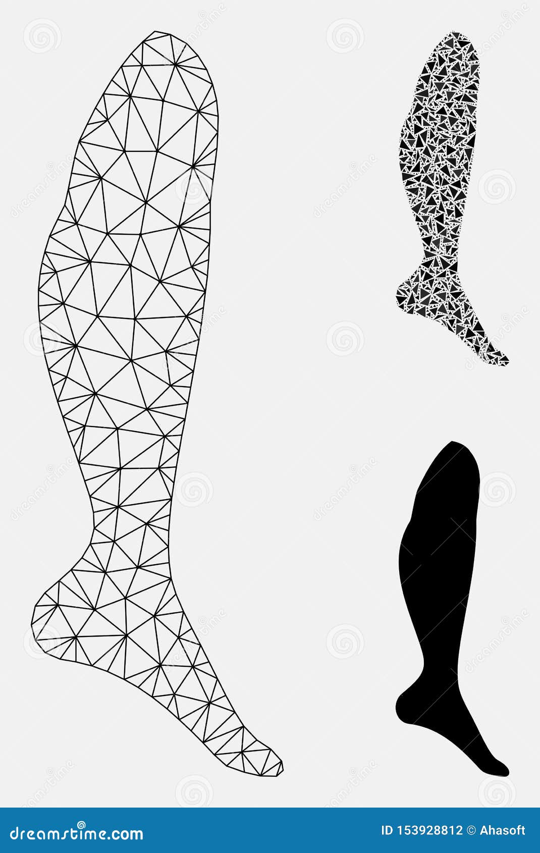 Leg Vector Mesh Network Model and Triangle Mosaic Icon Stock Vector ...