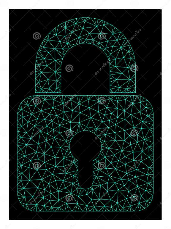 Mesh Lock in Polygonal 2D Vector Style Stock Vector - Illustration of ...