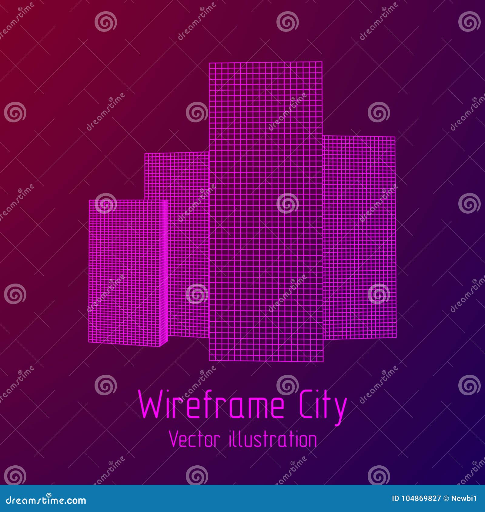 Mesh Cubes City Array stock vector. Illustration of city - 104869827