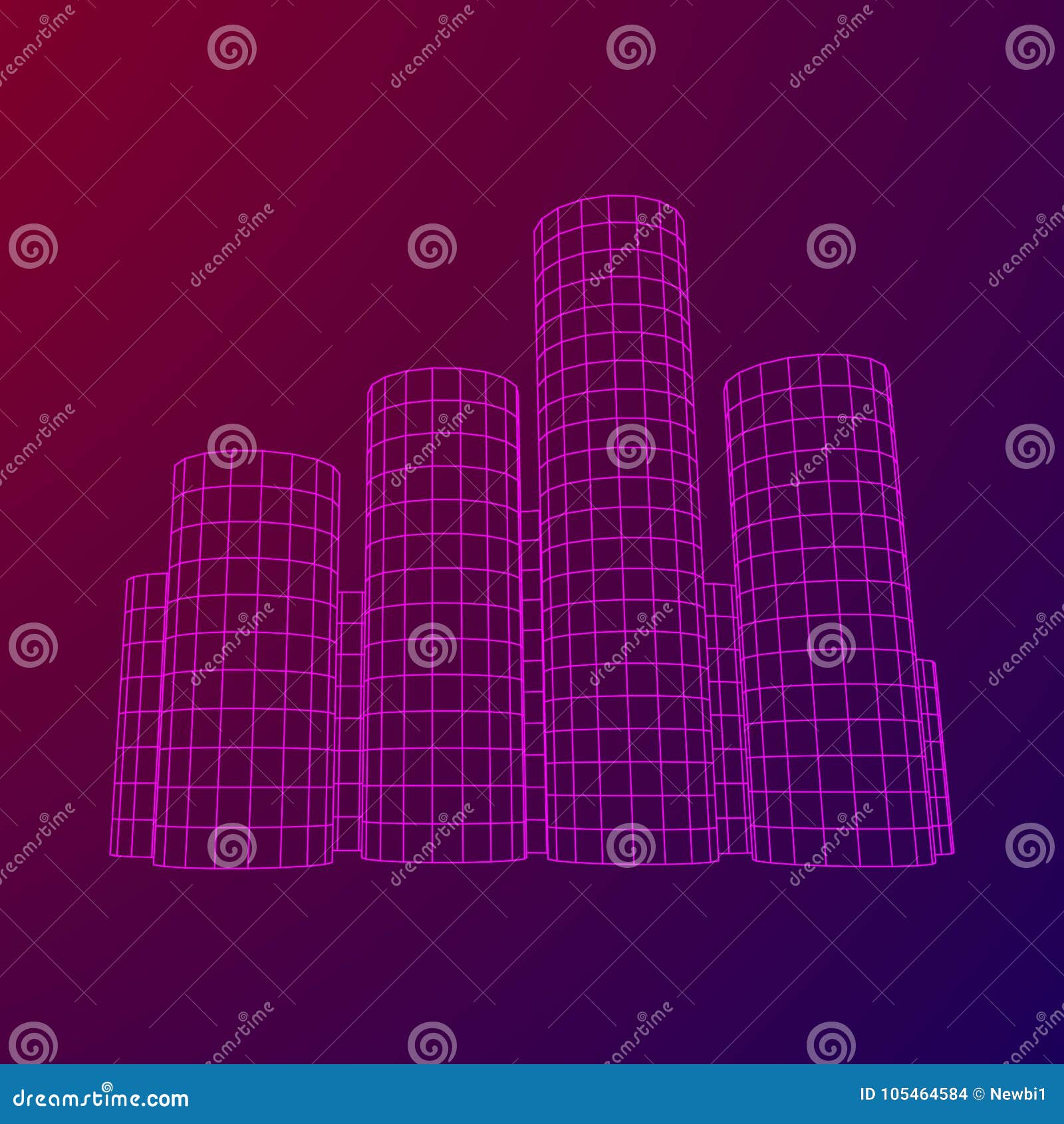 Mesh Cylinder City Array stock vector. Illustration of city - 105464584