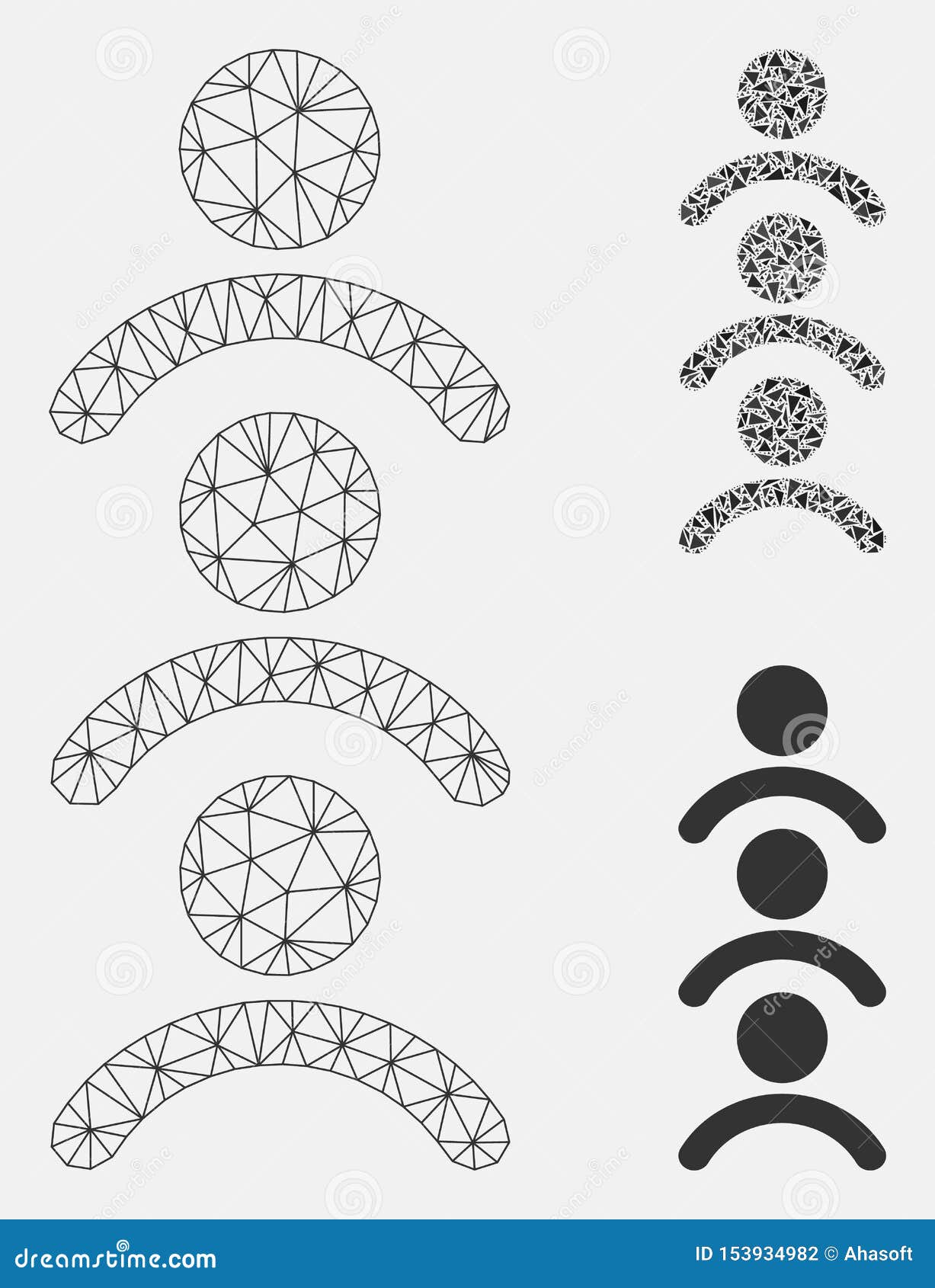 Man Queue Vector Mesh Network Model and Triangle Mosaic Icon Stock ...