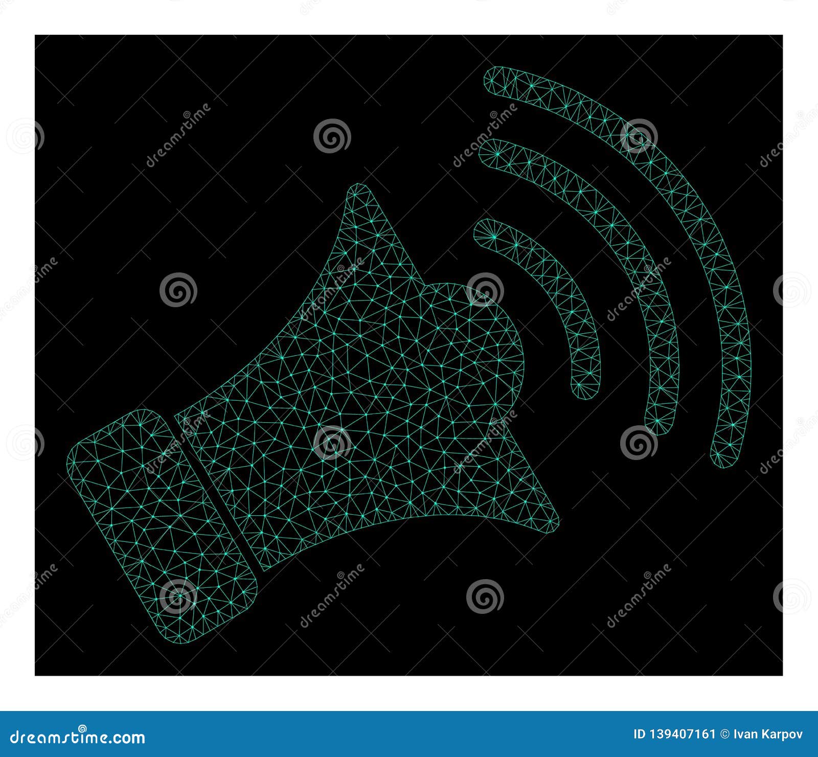 Mesh Megaphone in Polygonal 2D Vector Style Stock Vector - Illustration ...