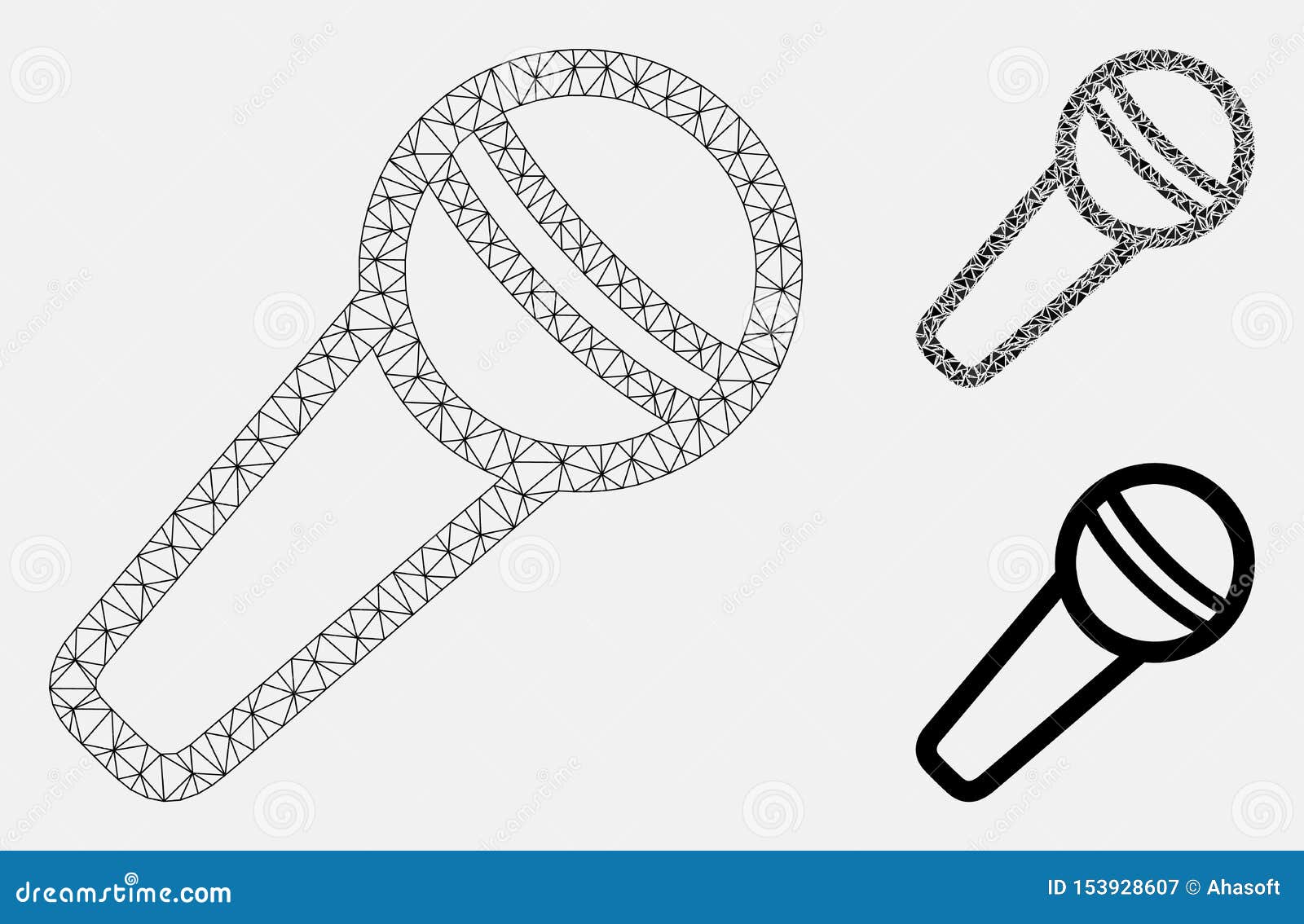 Microphone Vector Mesh 2D Model and Triangle Mosaic Icon Stock Vector ...