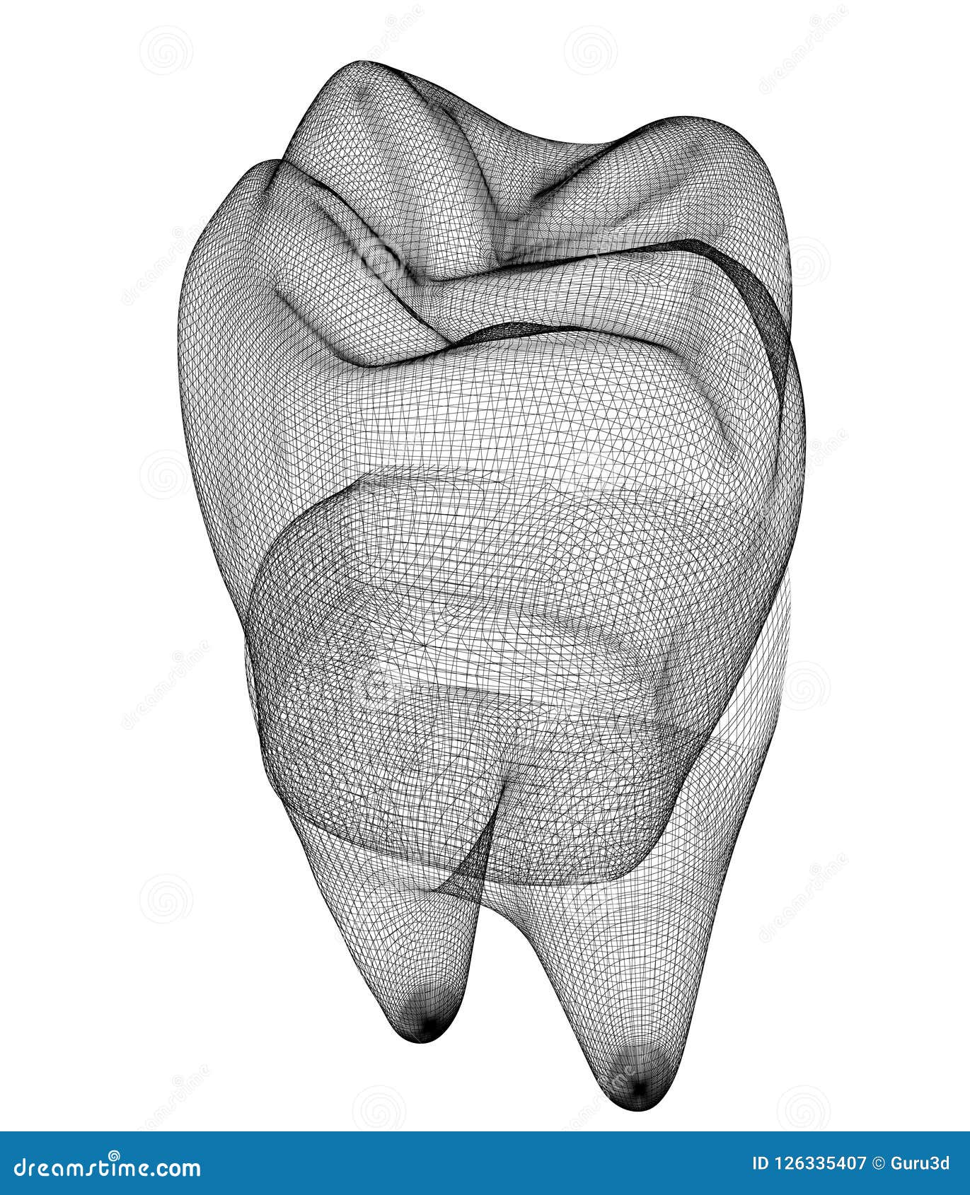 Mesh model of tooth stock illustration. Illustration of computer ...