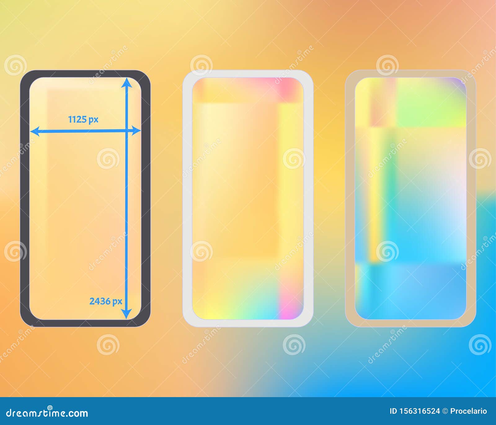 Mesh, Multicolor Phone Backgrounds Kit. Stock Vector - Illustration of ...