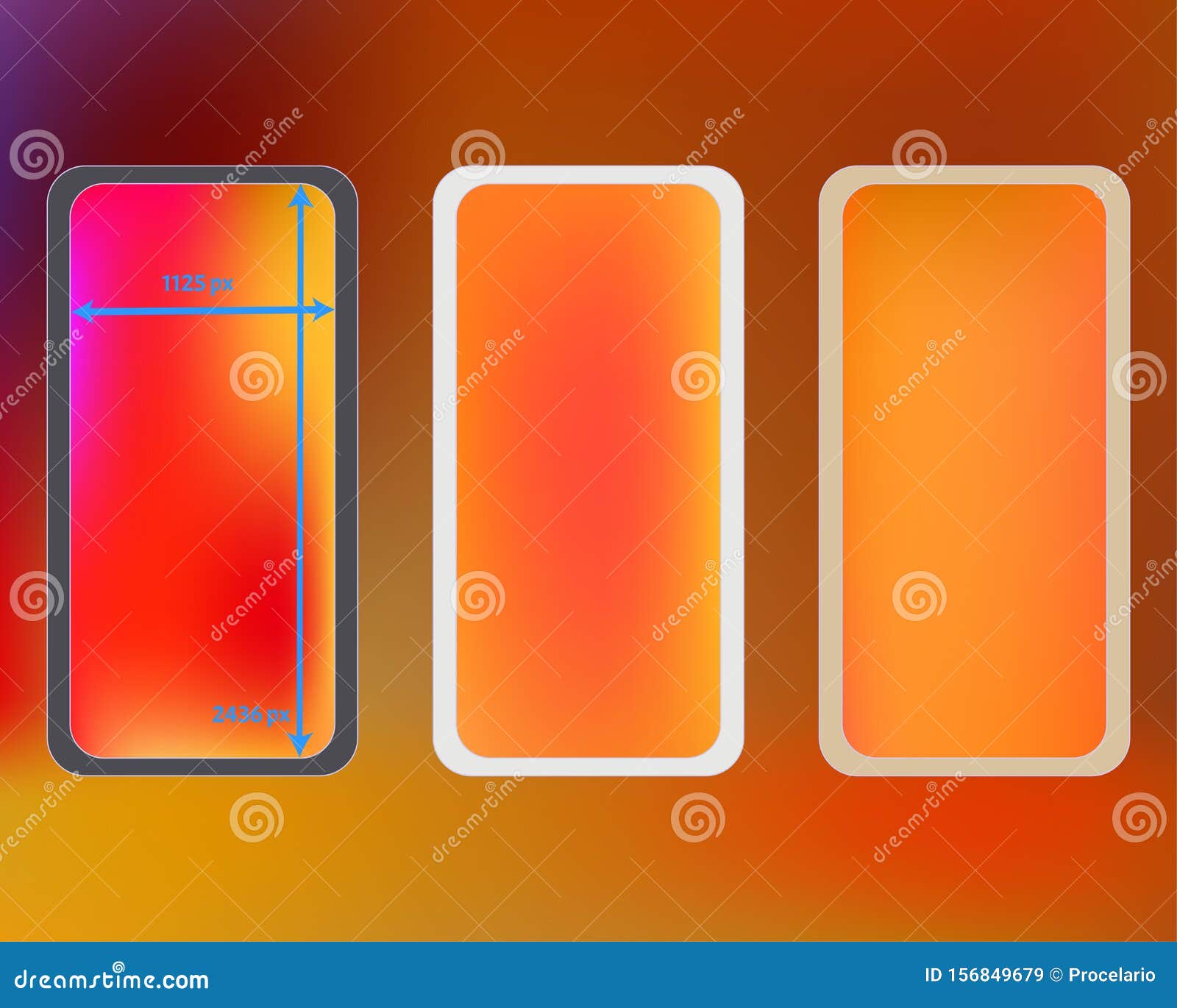 Mesh, Multicolor Phone Backgrounds Kit. Stock Vector - Illustration of ...