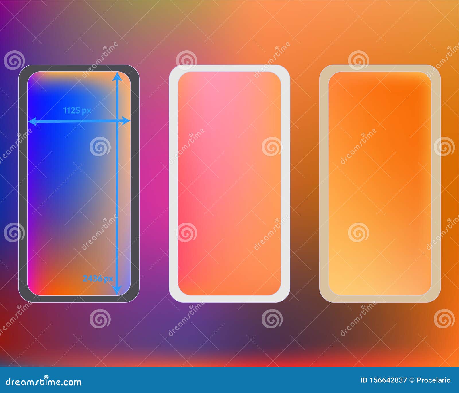 Mesh, Multicolor Phone Backgrounds Kit Stock Illustration ...