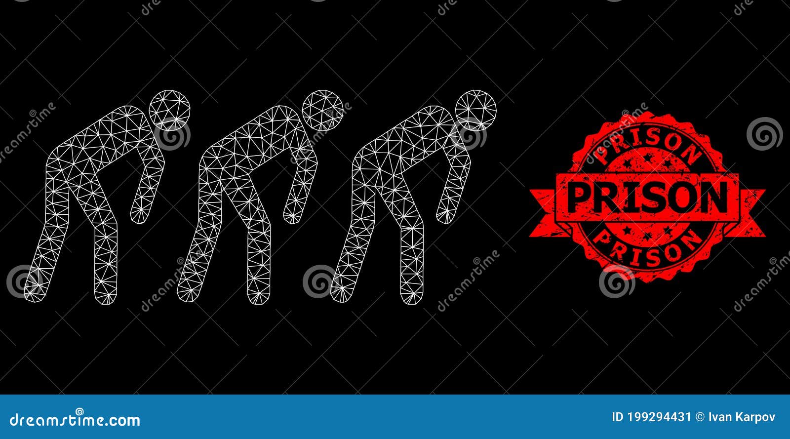 Textured Prison Stamp Seal and Web Net Slave People Stock Vector ...