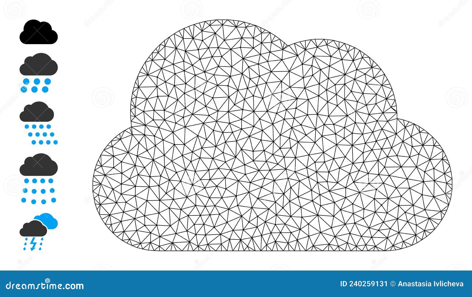 Mesh Network Cloud Icon stock vector. Illustration of network - 240259131
