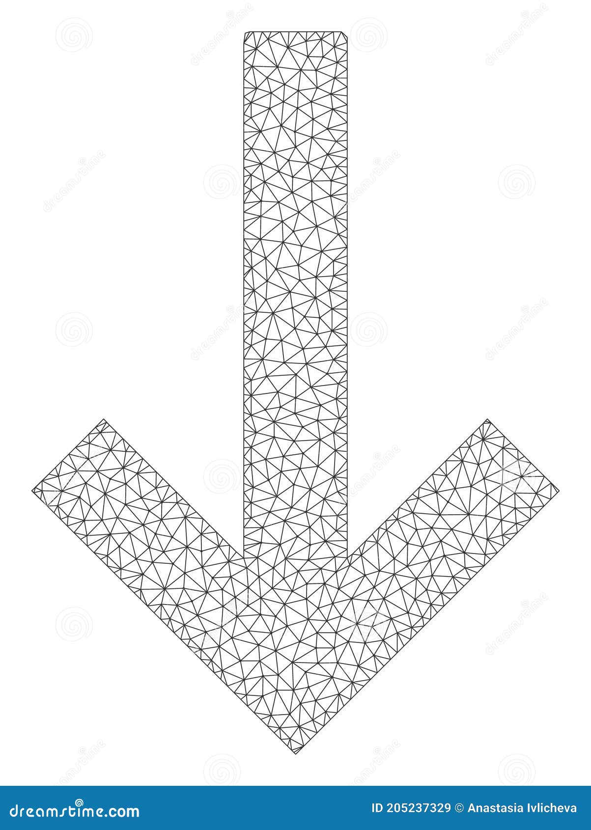 Web Mesh Down Arrow Icon stock vector. Illustration of arrow - 205237329