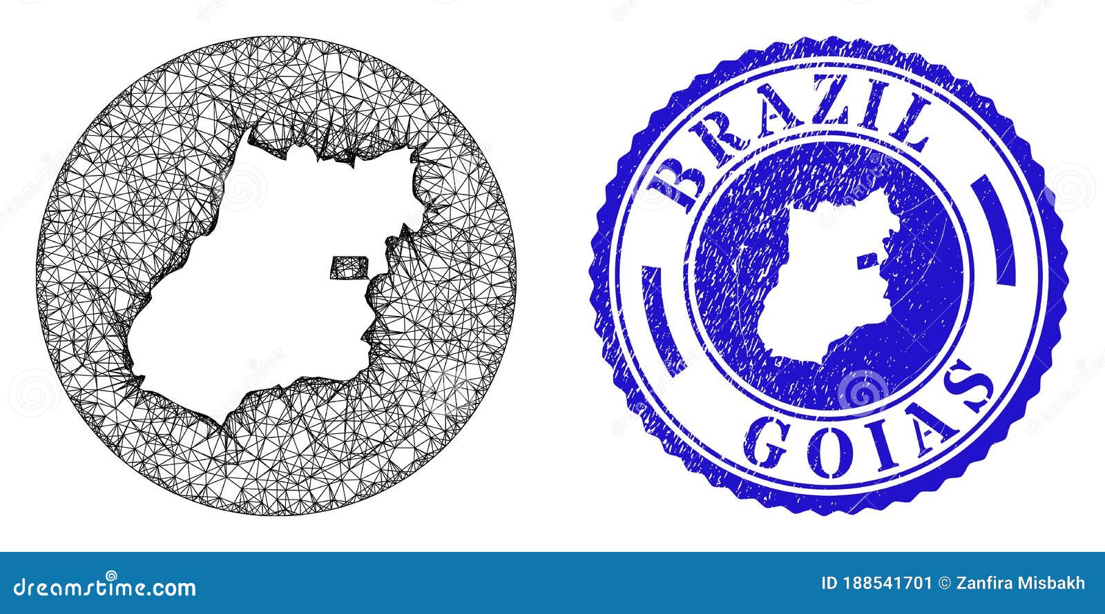 Mesh Net Inverted Tiran Island Map And Distress Circle Stamp Seal ...