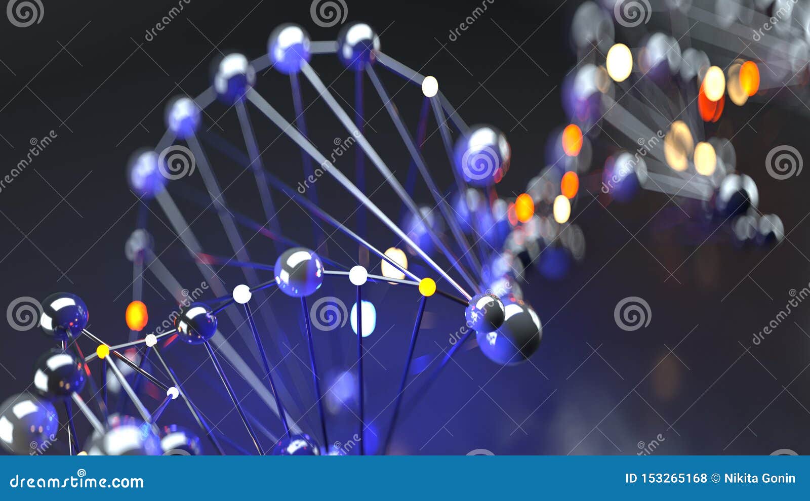 Mesh of Nodes and Connections 3D Render Stock Illustration ...