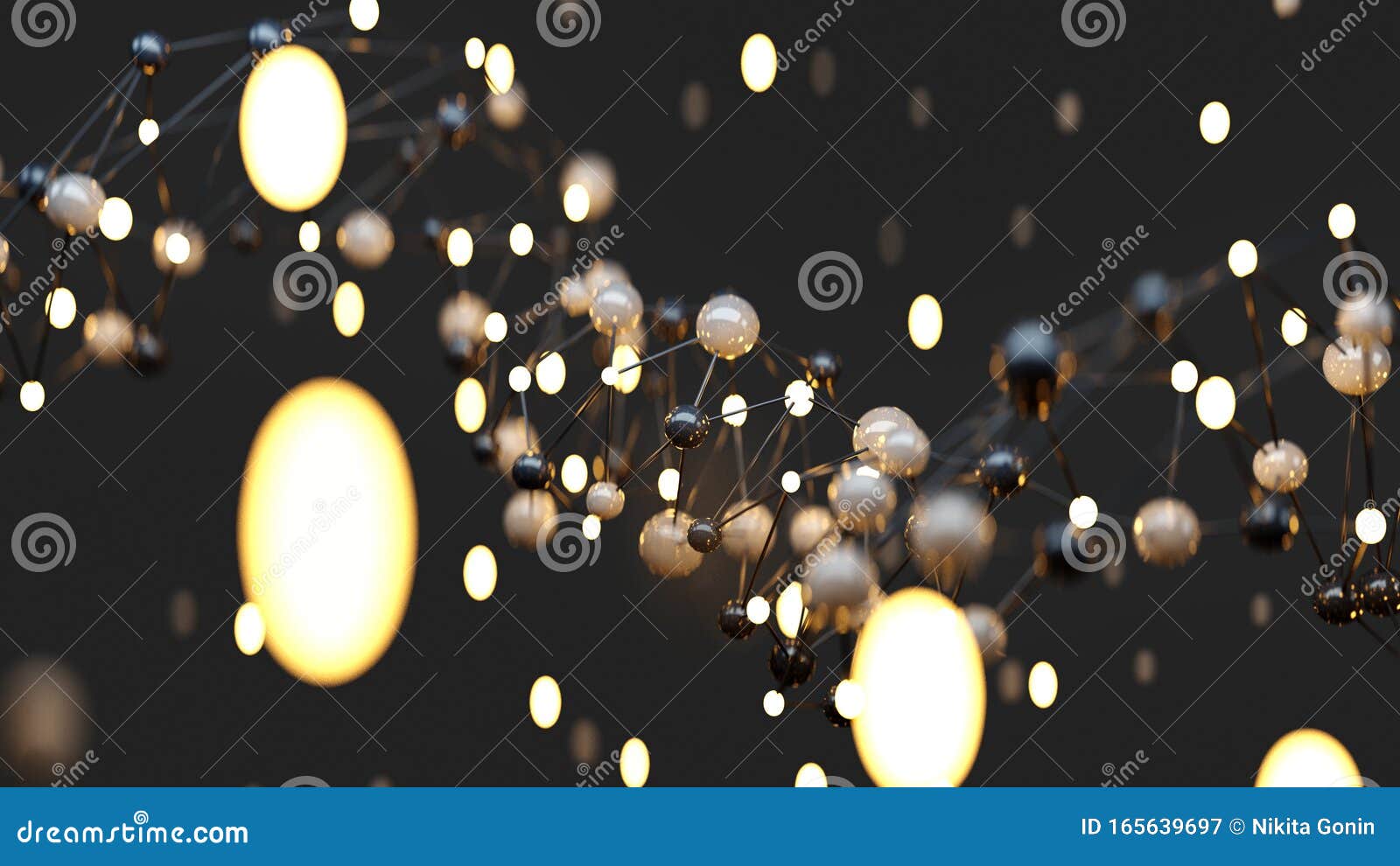 Mesh of Nodes and Connections 3D Render Stock Illustration ...