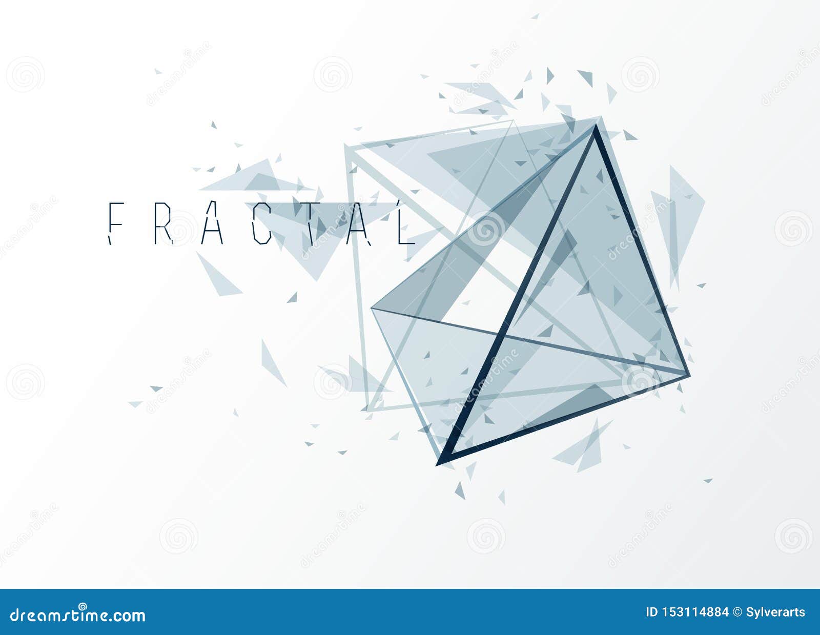 Mesh Object Fractal Design with Connected Lines Vector Abstract ...