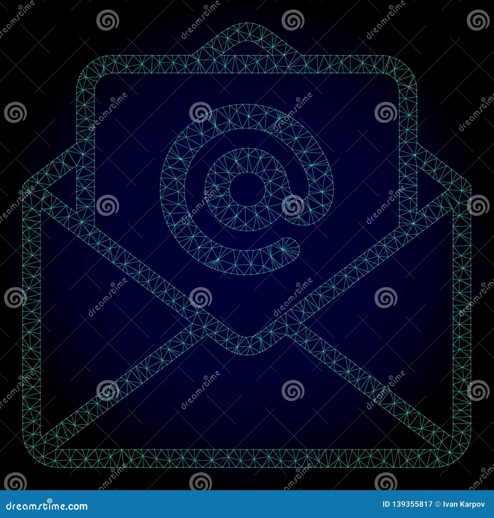 Open E-Mail Polygonal Frame Vector Mesh Illustration Stock Vector ...