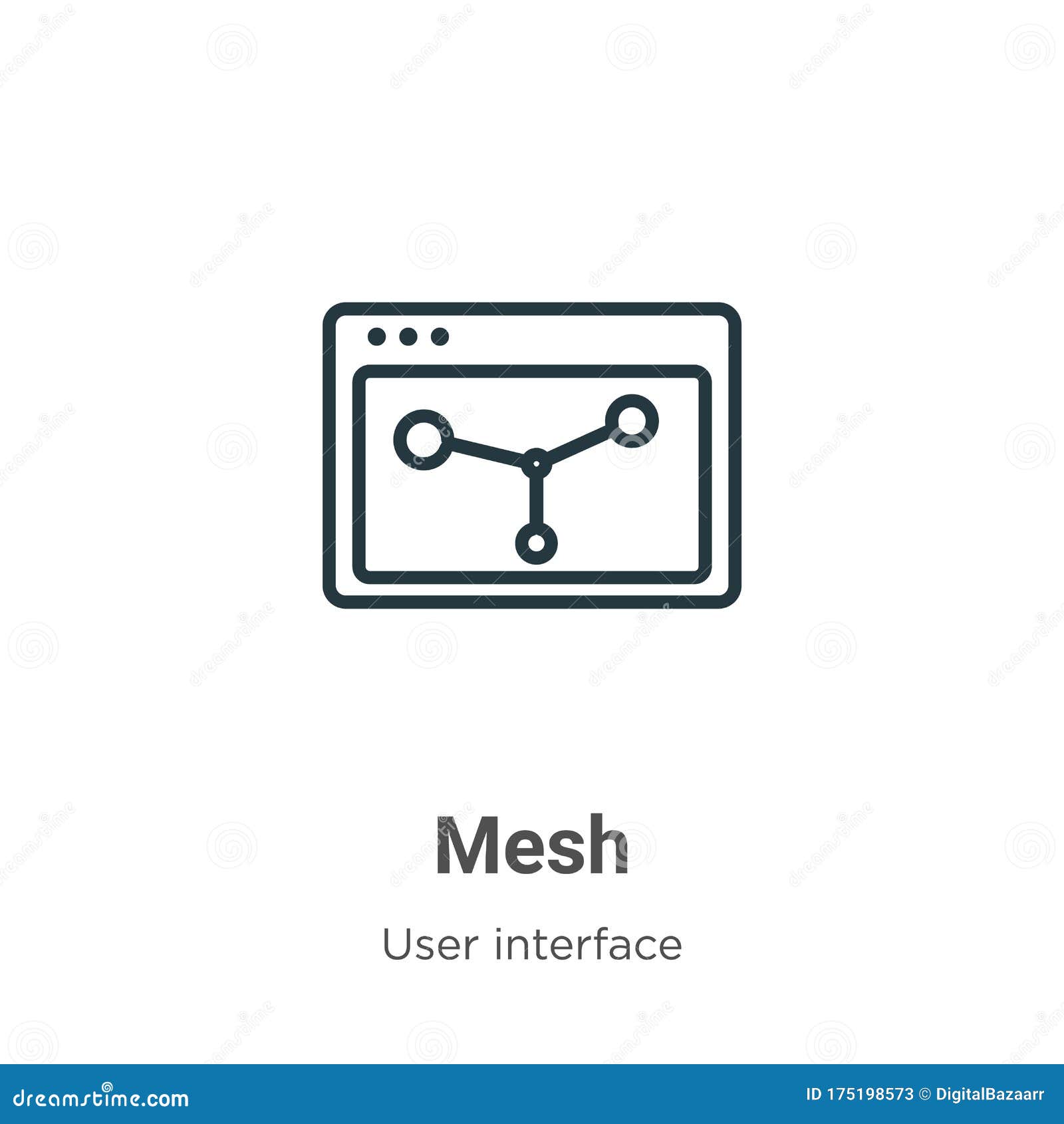 Mesh Outline Vector Icon. Thin Line Black Mesh Icon, Flat Vector Simple ...