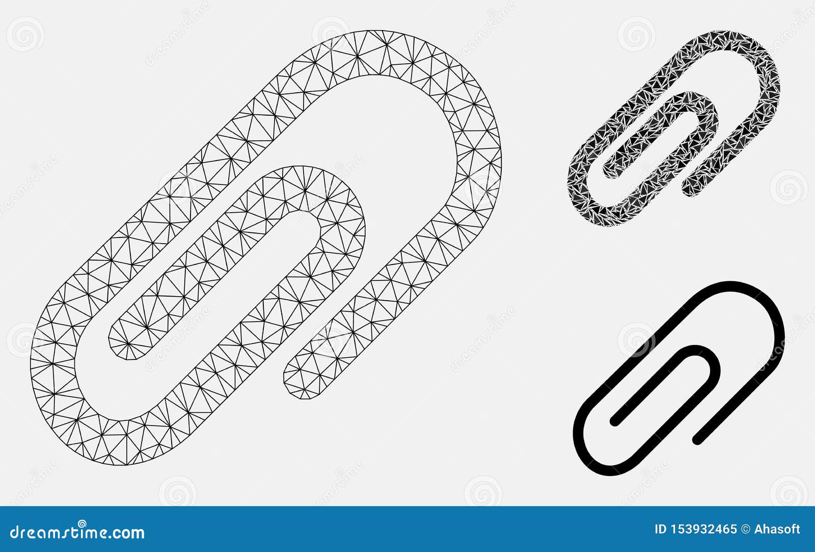 Paperclip Vector Mesh 2D Model and Triangle Mosaic Icon Stock Vector ...