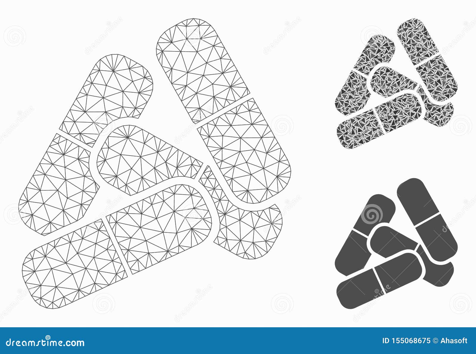 Pills Vector Mesh Network Model and Triangle Mosaic Icon Stock Vector ...