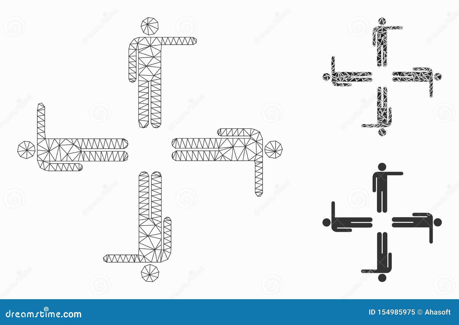 Pointing Men Vector Mesh Carcass Model And Triangle Mosaic Icon Stock Vector Illustration Of