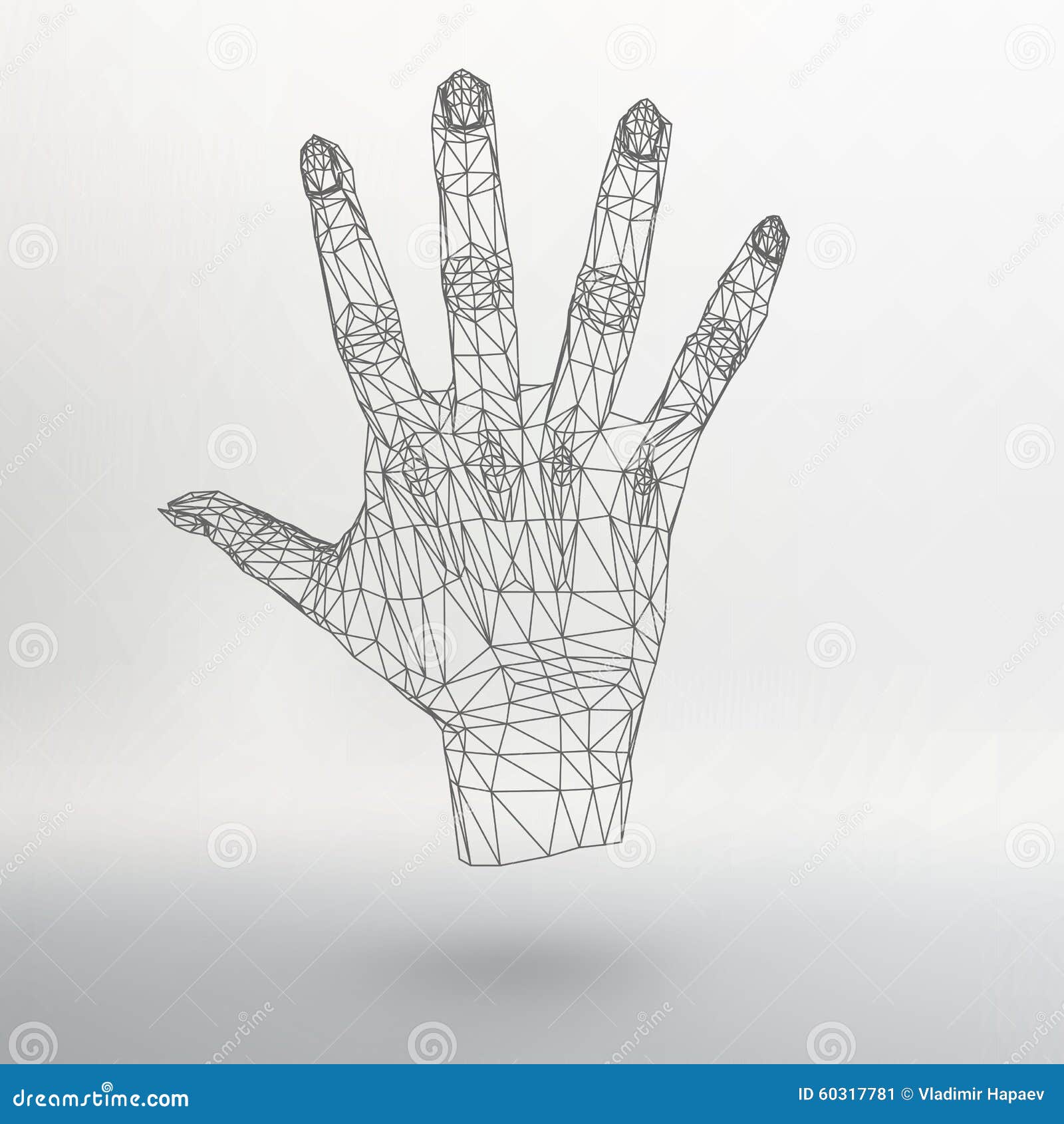 Mesh Polygonal Background Hand of Lines. the Stock Vector ...
