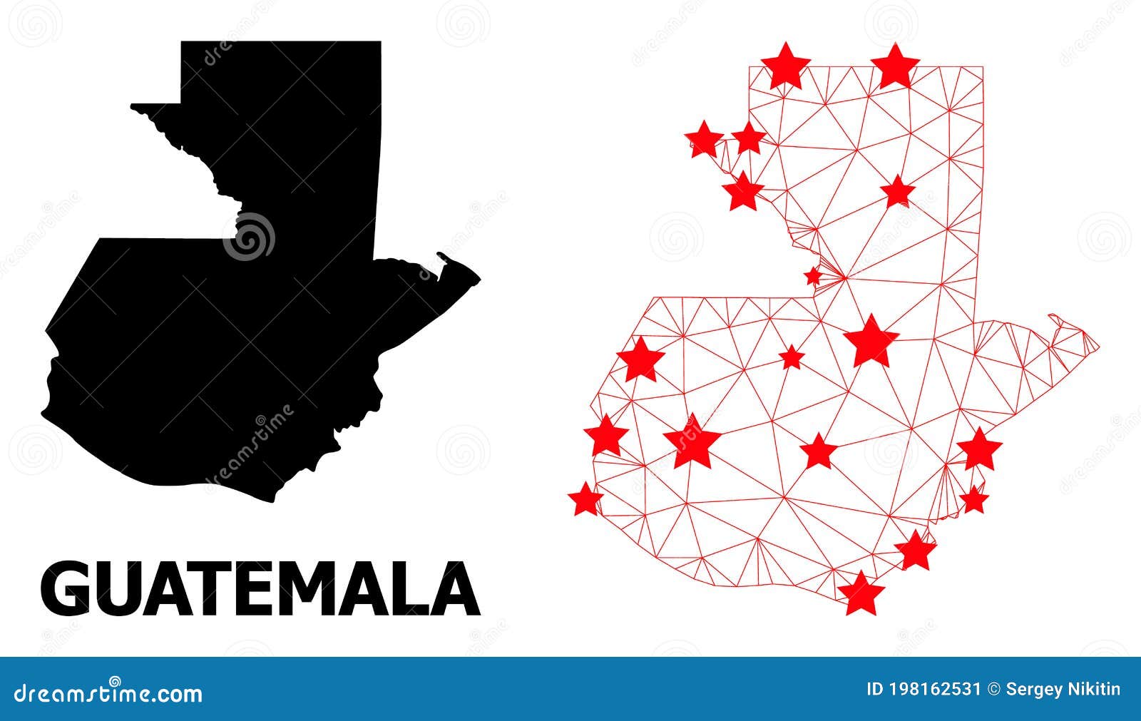 Polygonal Map Of Guatemala. Cartoon Vector | CartoonDealer.com #181836775