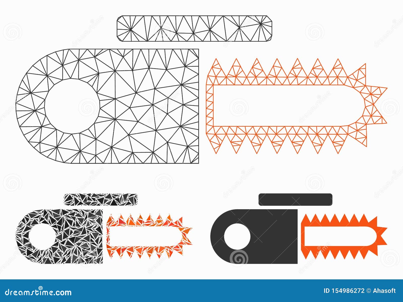Power Saw Vector Mesh 2D Model and Triangle Mosaic Icon Stock Vector ...