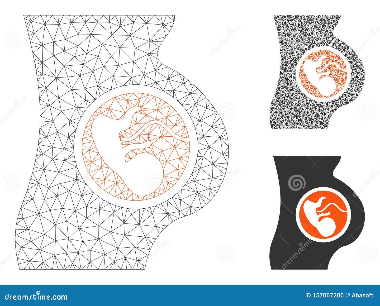 Pregnancy Vector Mesh 2D Model and Triangle Mosaic Icon Stock Vector ...