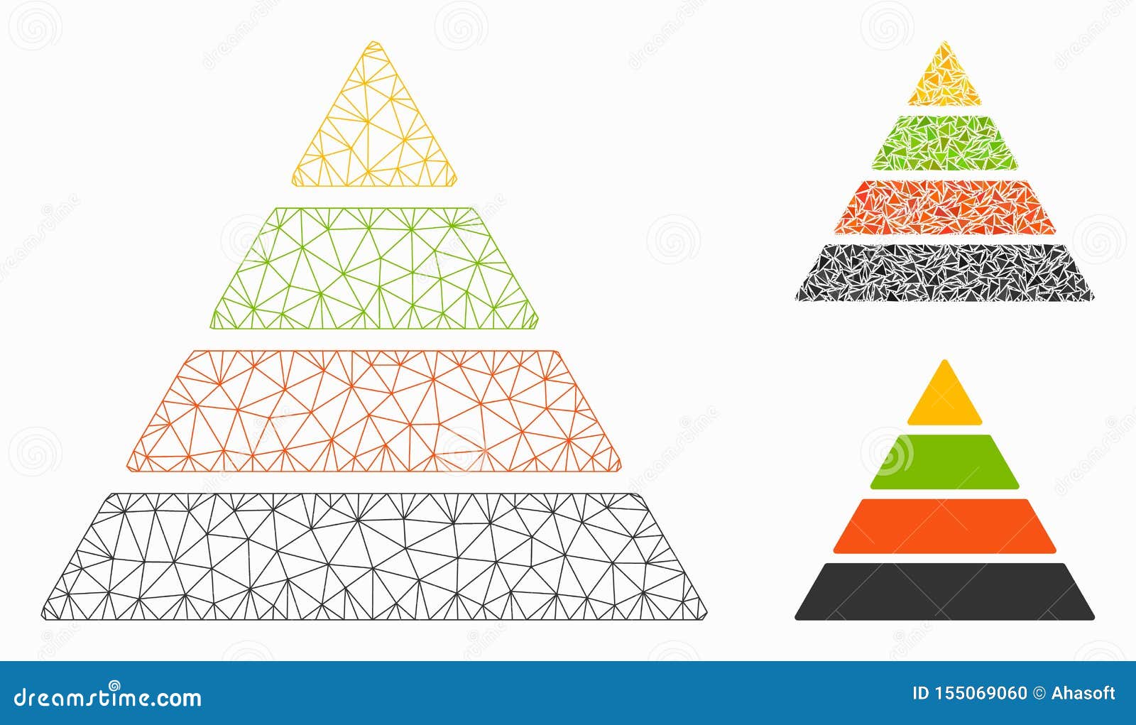 Pyramid Vector Mesh Carcass Model And Triangle Mosaic Icon Stock Vector Illustration Of Mesh