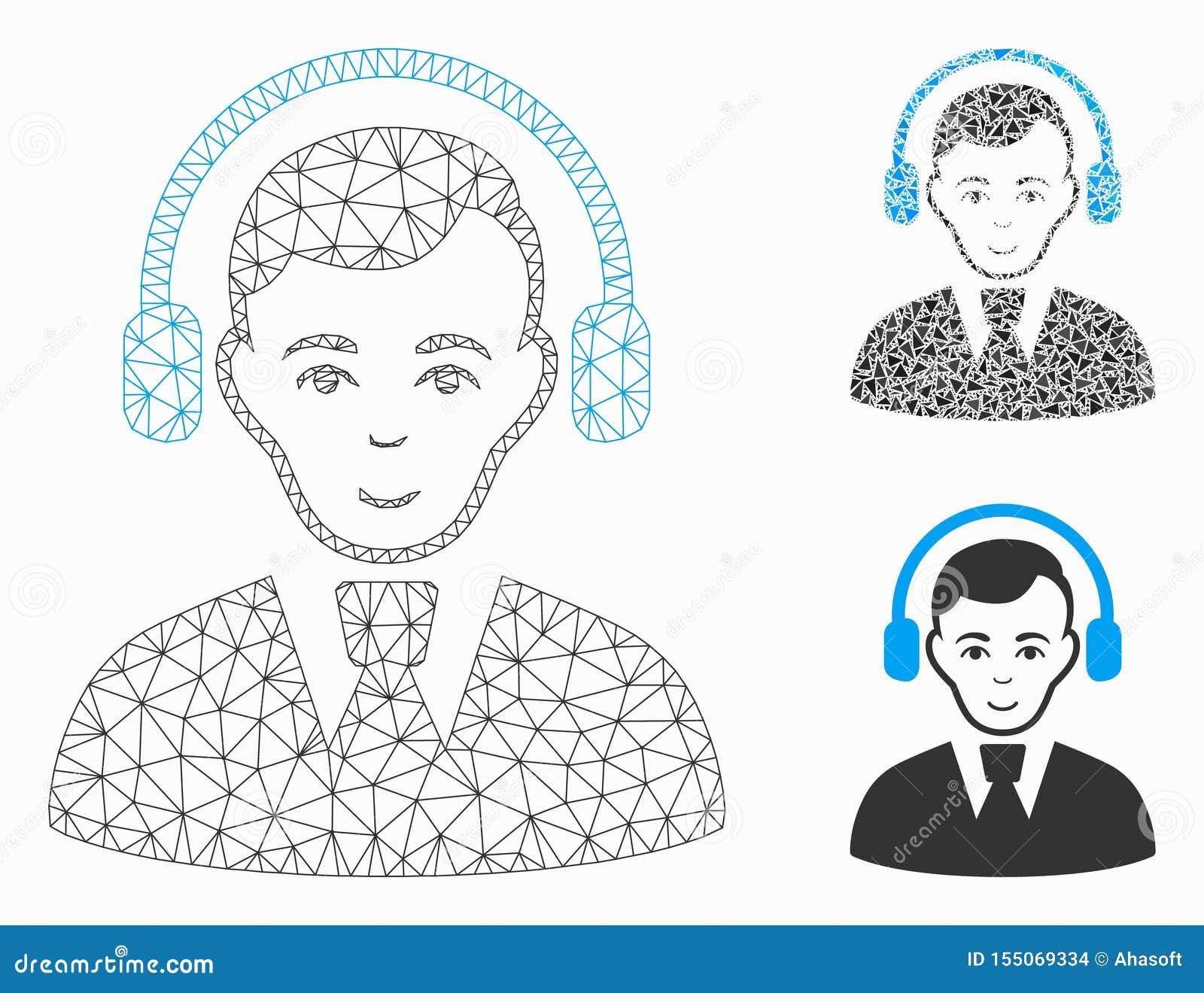 Radio Operator Vector Mesh Network Model and Triangle Mosaic Icon Stock ...
