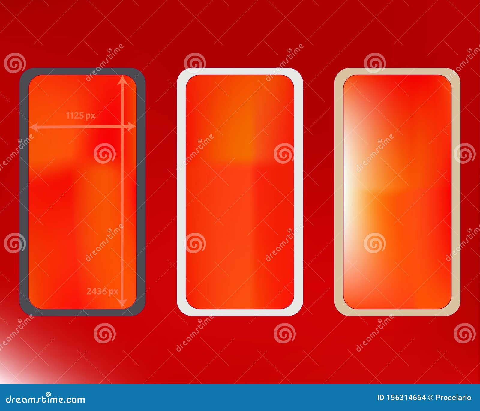 Mesh, Red Colored Phone Backgrounds Kit. Stock Vector - Illustration of ...