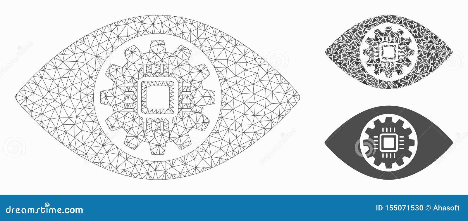 Robotics Eye Lens Vector Mesh Carcass Model and Triangle Mosaic Icon ...