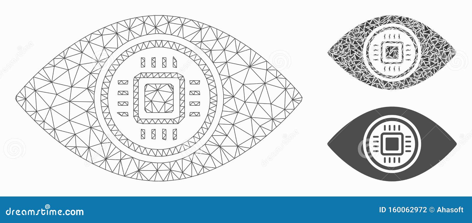 Robotics Vision Vector Mesh Network Model and Triangle Mosaic Icon ...